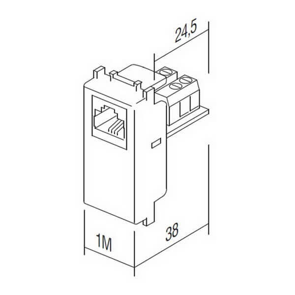 Utičnica TEL LT RJ11 6/4 1M KM30 TEM MODUL PW bijela - Led Svjetla