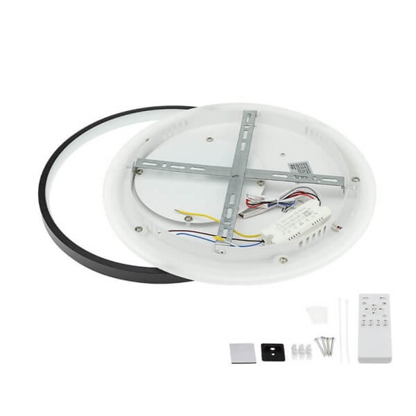 LED stropna svjetiljka crno bijela 54W CCT s daljinskim upravljačem ...