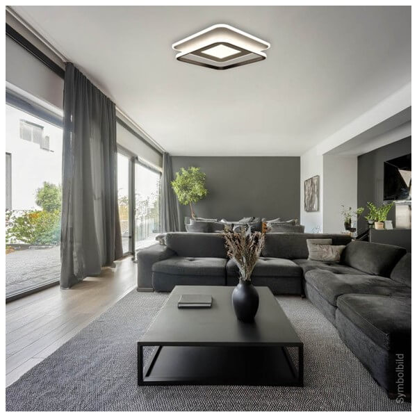 LED stropna svjetiljka crno bijela 60W CCT s daljinskim upravljačem ...