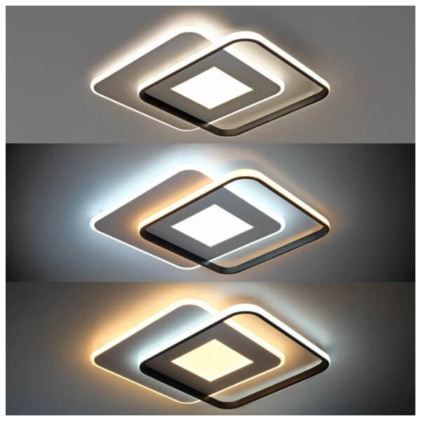 LED stropna svjetiljka crno bijela 60W CCT s daljinskim upravljačem ...