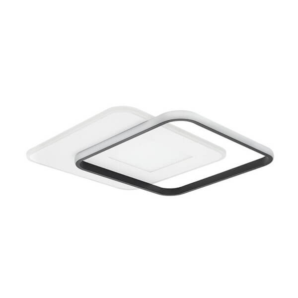 LED stropna svjetiljka crno bijela 60W CCT s daljinskim upravljačem ...